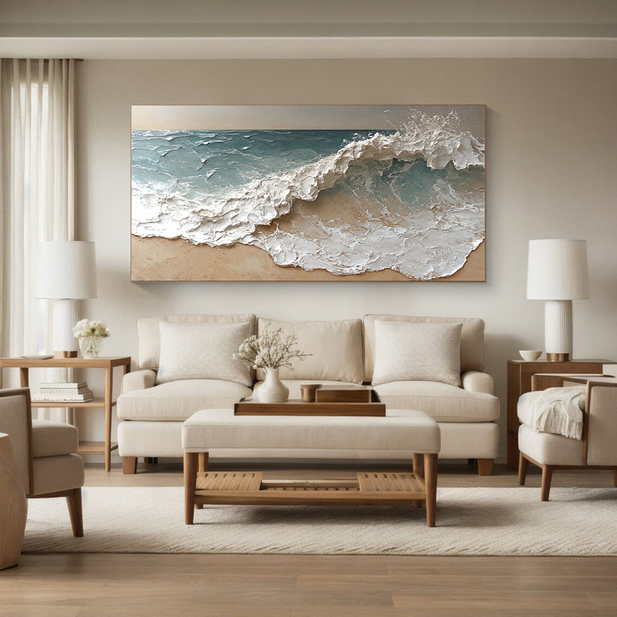 Ocean Wave Abstract Art Large Wall Decor #AG 040