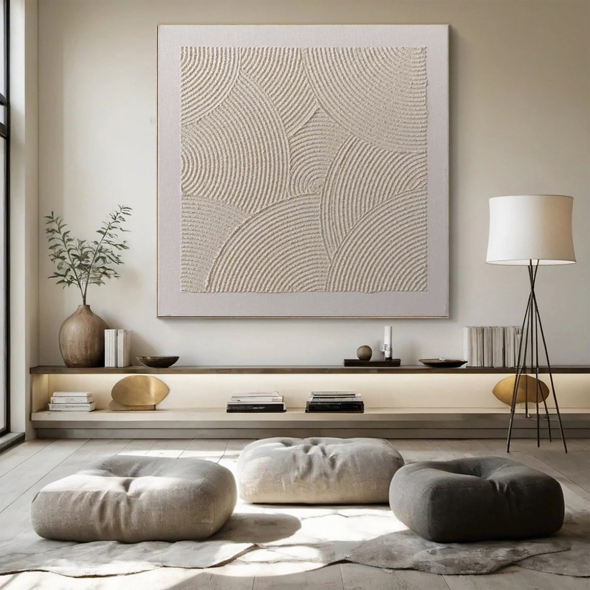 Organic Echoes: Neutral Composition with Imperfect Arcing Forms #MM597